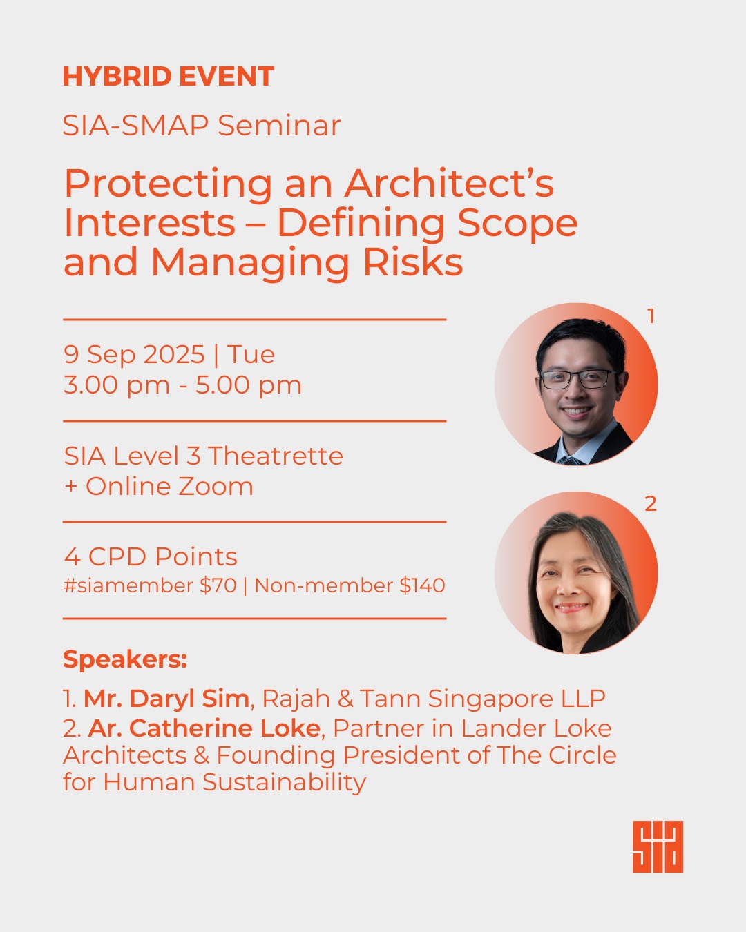 [In Person] SIA-SMAP: Protecting an Architect’s Interests – Defining ...